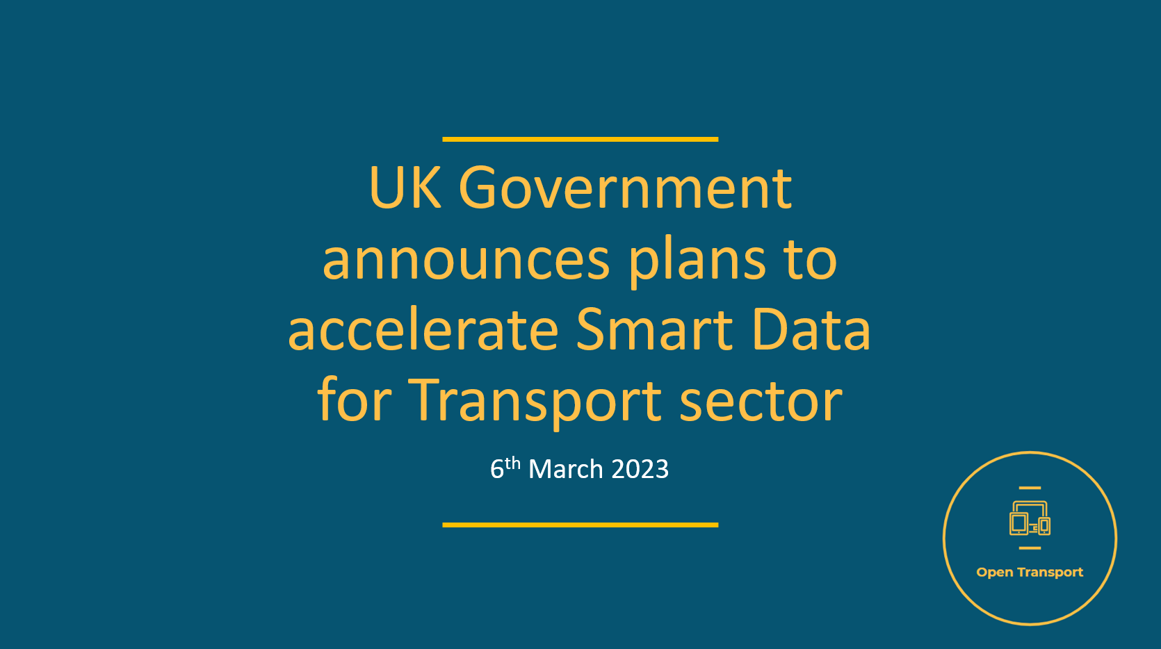 UK Government announces plans to accelerate Smart Data for Transport – Open Transport ...