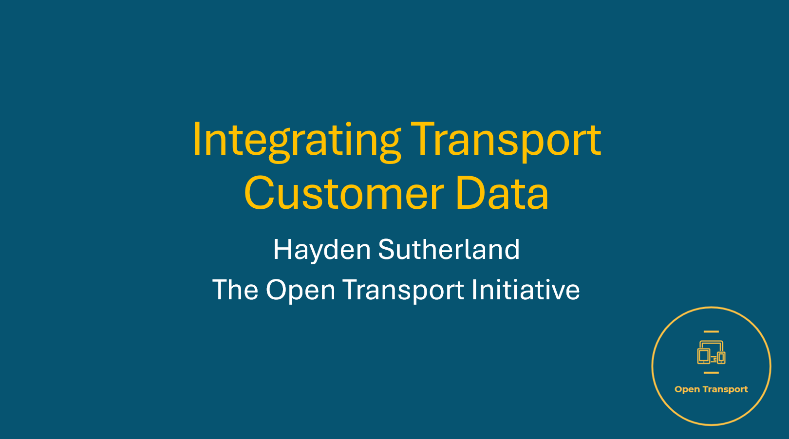 Integrating Transport Customer Data – Open Transport – Transport ...